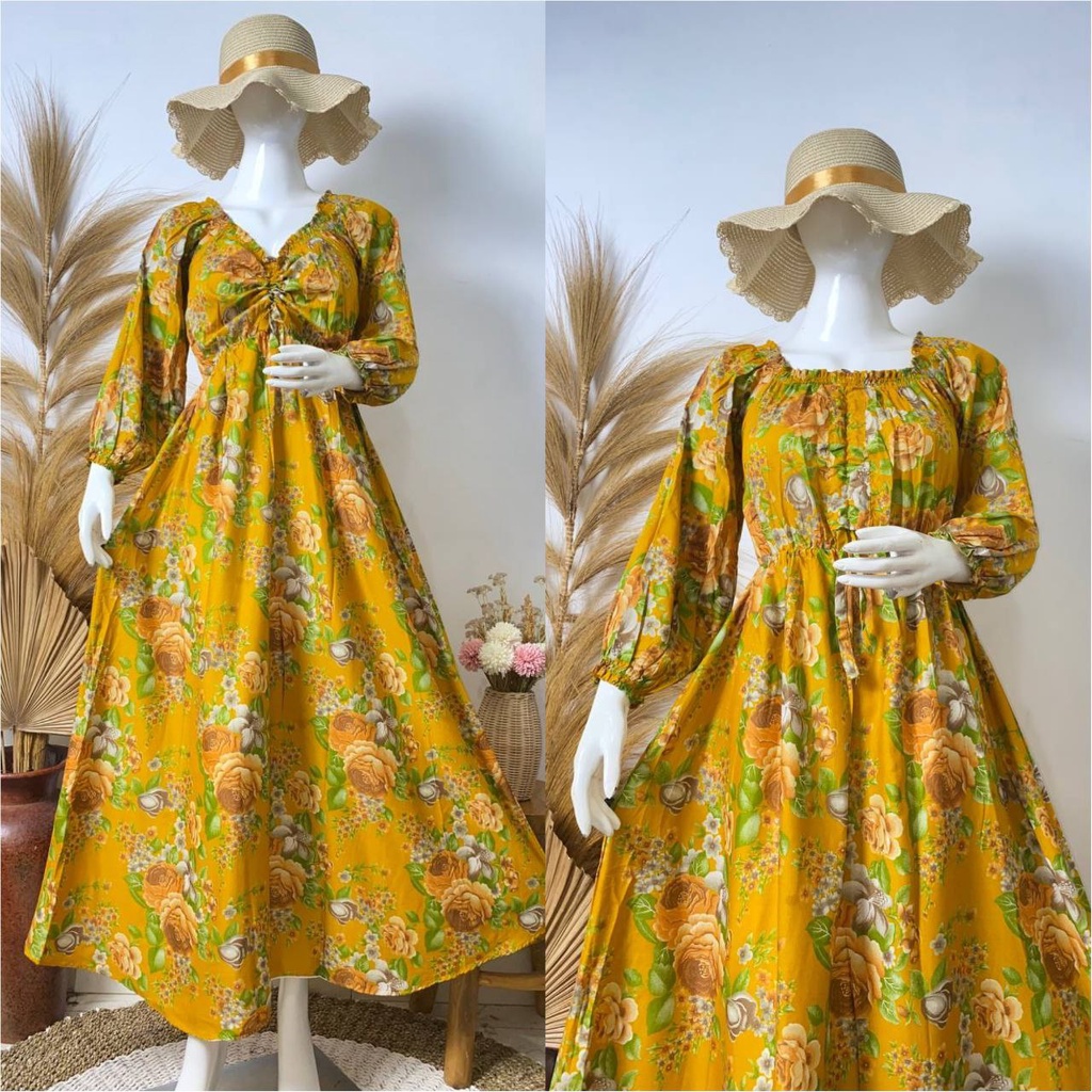 Long Sleeve Drawstring Dress/Bali Long Sleeve Sabrina Dress | Shopee ...