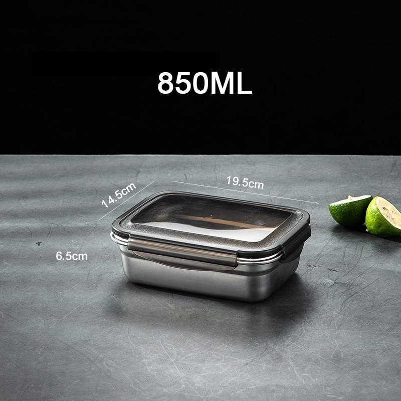 304 Stainless Steel Large Storage Box Food Container Lunch Box Prevent ...