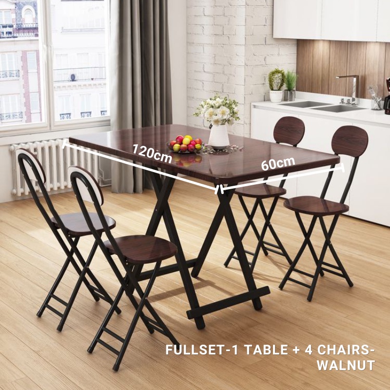 Furnimall (120*60cm)Foldable Table Dining Table Folding Portable Table ...