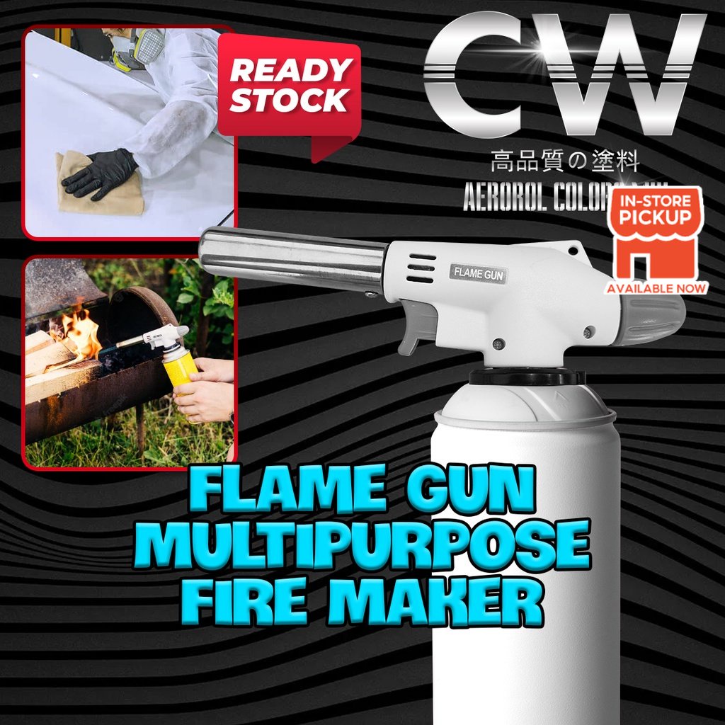 Flame Gun Ignition Lighter Head Mutipurpose Butane Torch Camping Fire ...