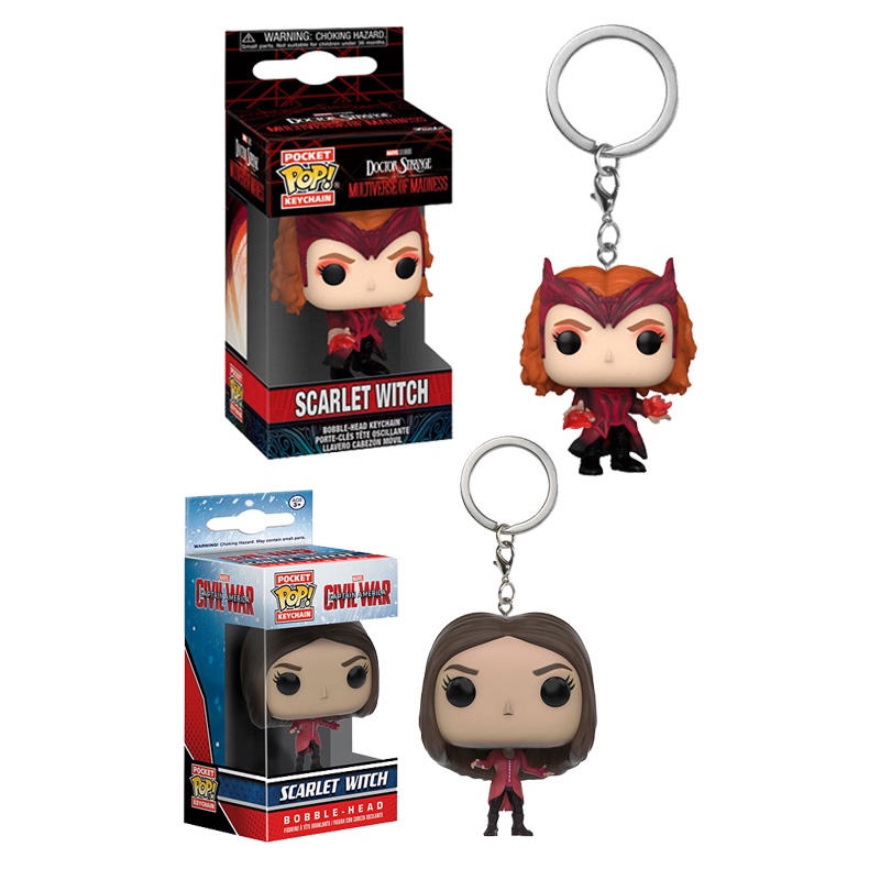 Funko Pop! Marvel《The Avengers 》Wanda Maximoff Scarlet Witch Keychain Action Figure Keyring Toys ...