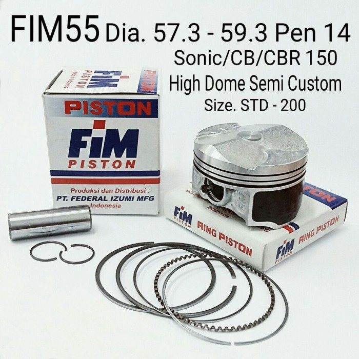 FIM55 FIM PISTON KIT CBR150, CB150, Sonic, SupraGT150R Semi Custom | Shopee Malaysia