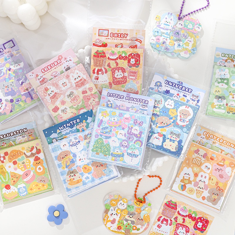 Imoda 10sheets/bag Cute Cartoon Sticker Bag Student Scrapbook Diary ...