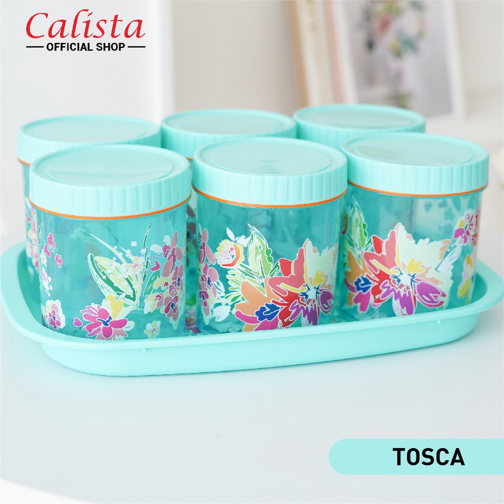 Calista [Sale] Large Cake Jar And Tray Set 7 in 1 (1400ml) | Shopee ...