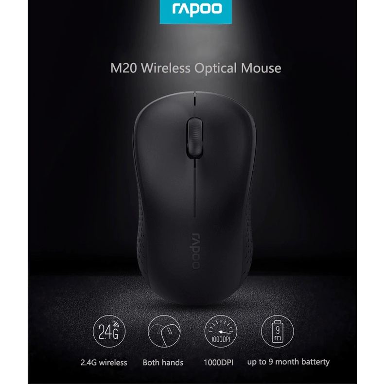 # Rapoo M20 Wireless Mouse # [BLACK] | Shopee Malaysia