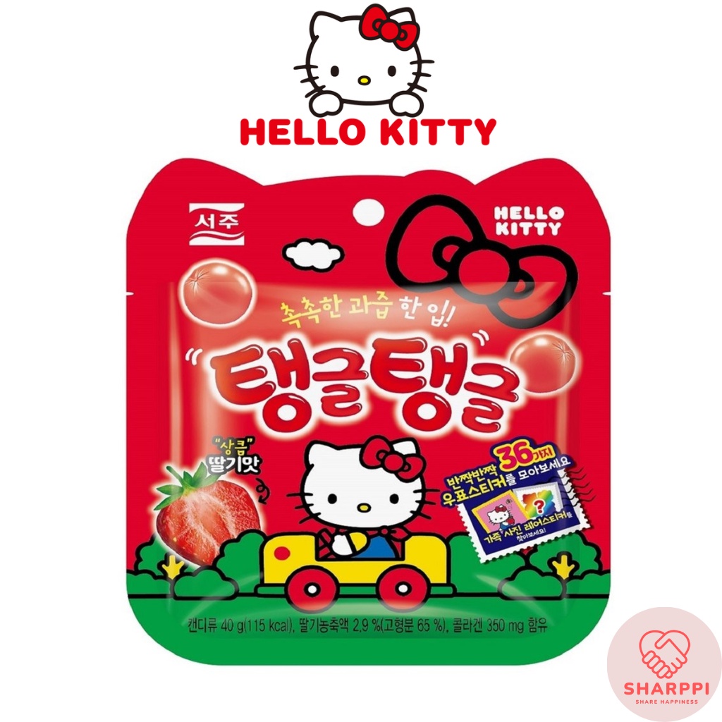 Korean Snacks Hello Kitty Strawberry Jelly with Sticker 40g | Shopee ...