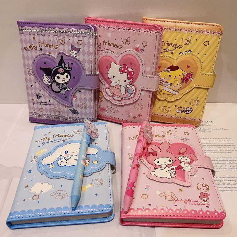 5 styles Sanrio Notebook Gel Pen Mymelody Kuromi Cinnamoroll Pom Pom ...