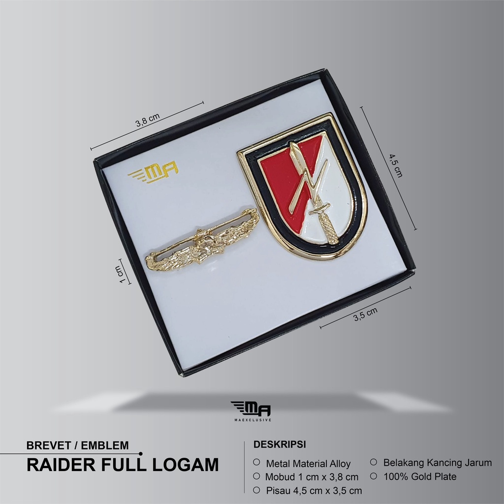 Tni METAL RAIDER EMBLEM BRIVET BREVET RAIDER METAL TNI | Shopee Malaysia