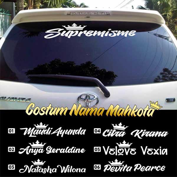 Custom Car Crown Name Sticker/Like Like Name Car Sticker/Costume Name ...