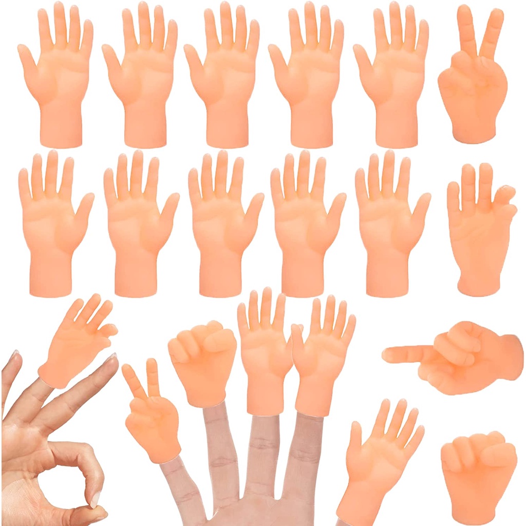 Simulation Tiny Hands Funny Mini Hands Foot Finger Sleeve Rubber Hand ...