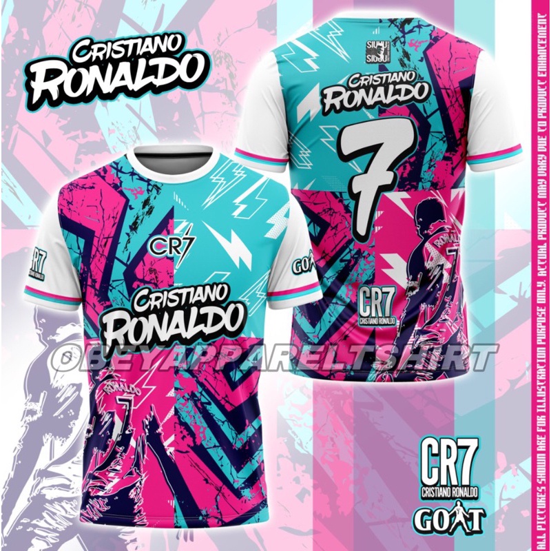 Cristiano Ronaldo The Goat Sublimation Tshirt | Baju CR7 | Shopee Malaysia