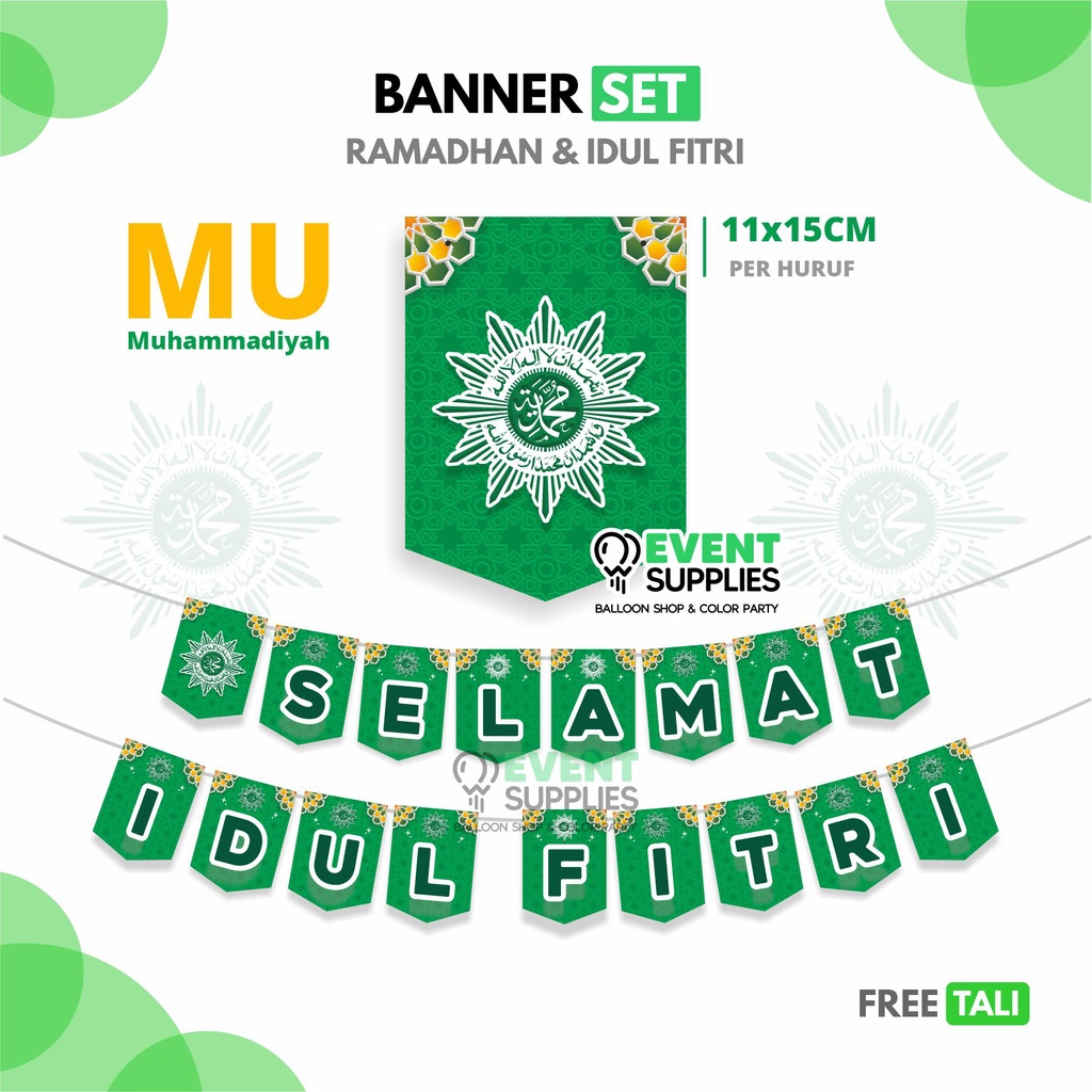 Eid Al-Fitr Muhammadiyah Banner Set /Aisyiyah Eid Decorations Ramadan ...