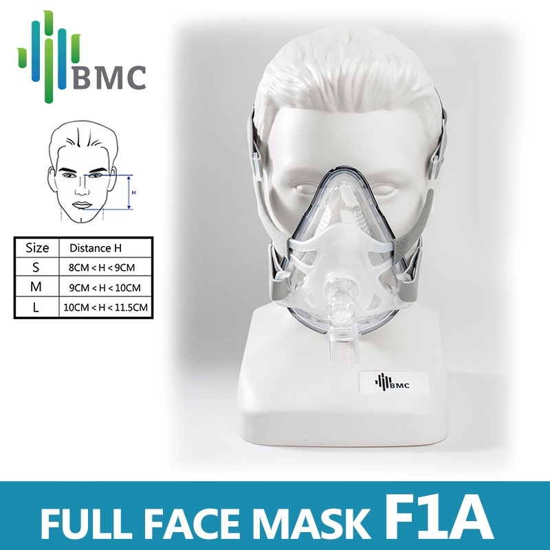 BMC F1A Full Face Mask FM1A For CPAP Bipap Machine COPD Snoring Sleep ...