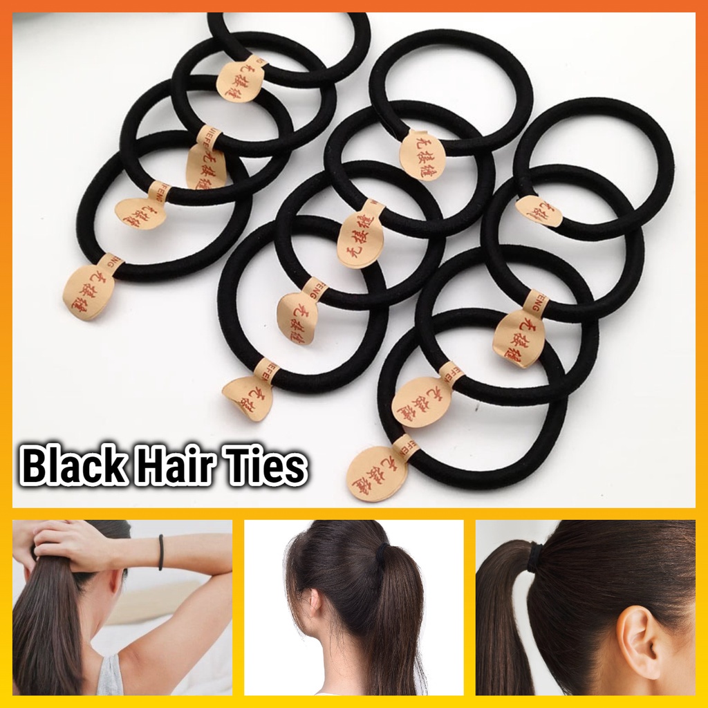 Black Color Hair Ties Hair Ponytail Holders Hair Rope Hair Elastic Hair ...
