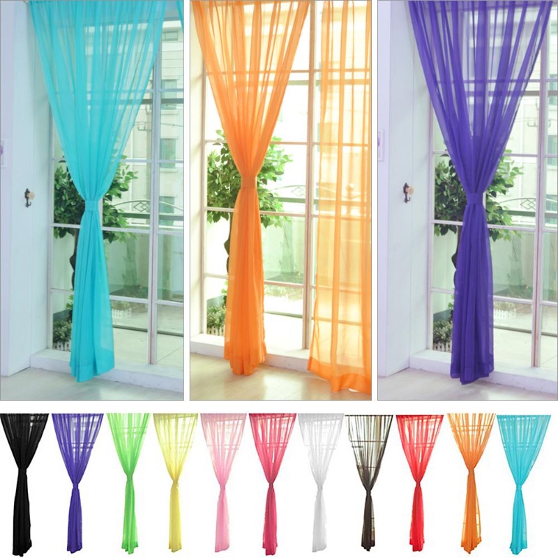 100*200cm Bright Candy Color Colorful Floral Voile Curtain Beautiful ...