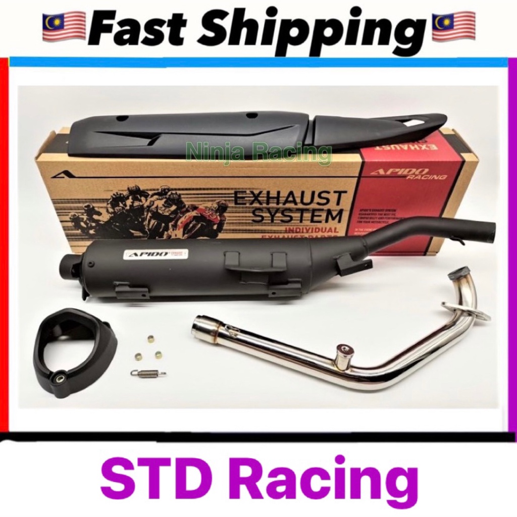 APIDO STD RACING EXHAUST PIPE STANDARD EKZOS MUFFLER STANLESS STEEL ...
