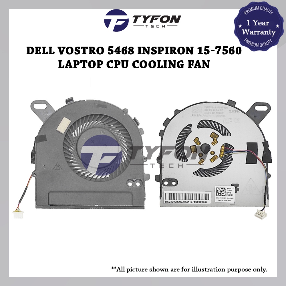 Dell Vostro 5468 5568 Inspiron 15 7560 15-7560 Laptop CPU Cooling Fan ...