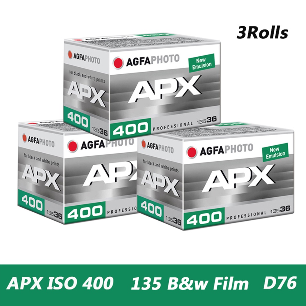 3 Rolls AGFA APX 400 135mm Black and White Photo Film Small Picture ...
