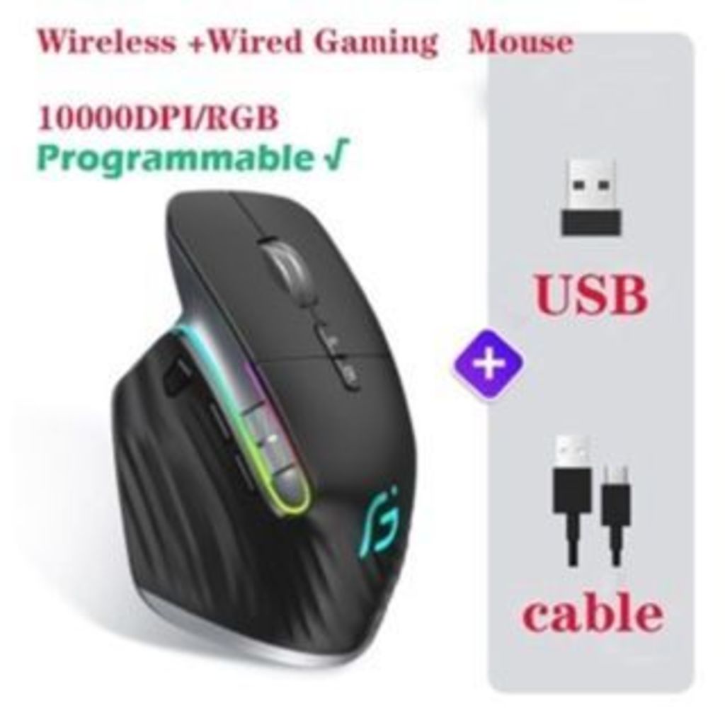 Jomaa 10000dpi Wireless Gaming Mouse 2.4G Bluetooth Rechargeable ...