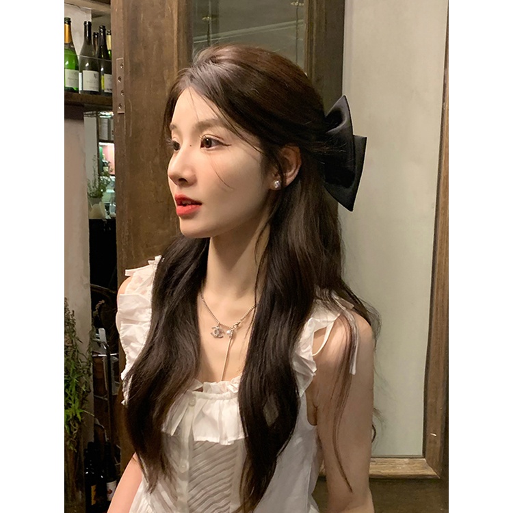 Jepit rambut busur hitam deria mewah tiga dimensi wanita belakang ...