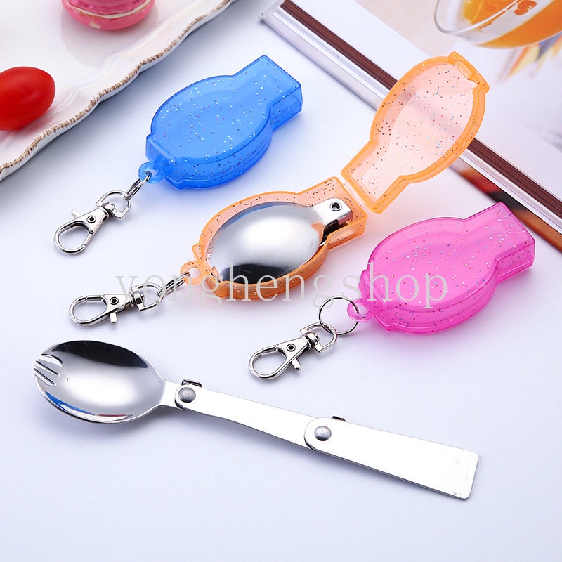 Creative 304 Stainless Steel Foldable Spoon Fork Picnic Outdoor Camping ...