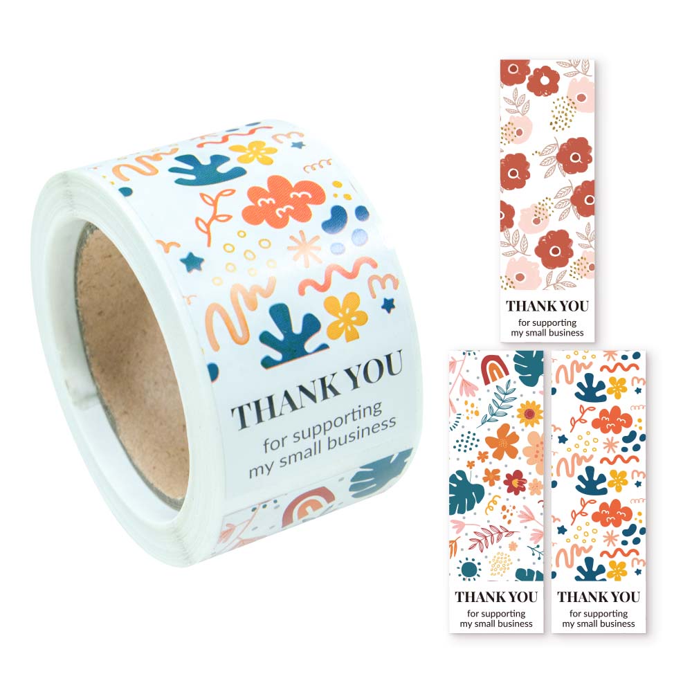 [Ready Stock] 100pcs/Roll 3*9cm Thank You For Your Purchase Stickers ...