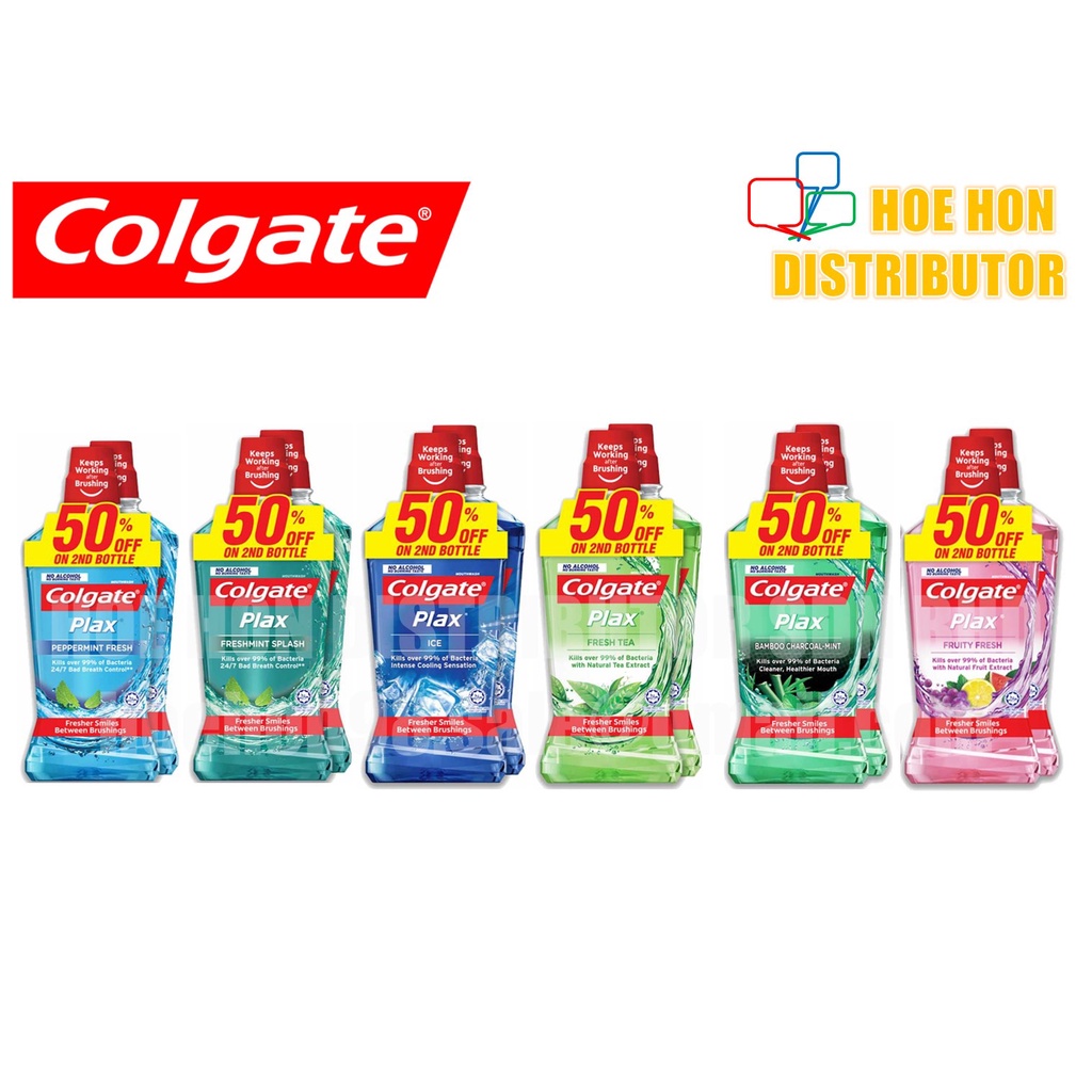 [Twin Pack] Colgate Plax Mouth Rinse 750ml x 2 Oral Wash Peppermint ...