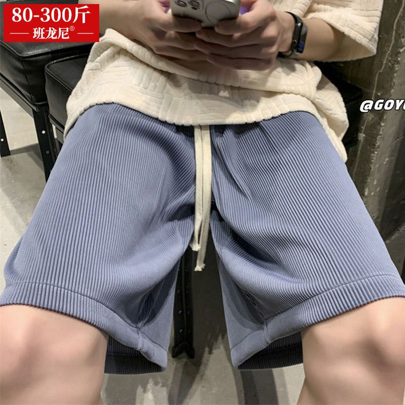 【40-100kg M-5xl] 加肥加大300斤条纹冰丝短裤男女夏季薄款潮流外穿五分裤子ins休闲 FAT BIGSIZE men shorts | Shopee Malaysia