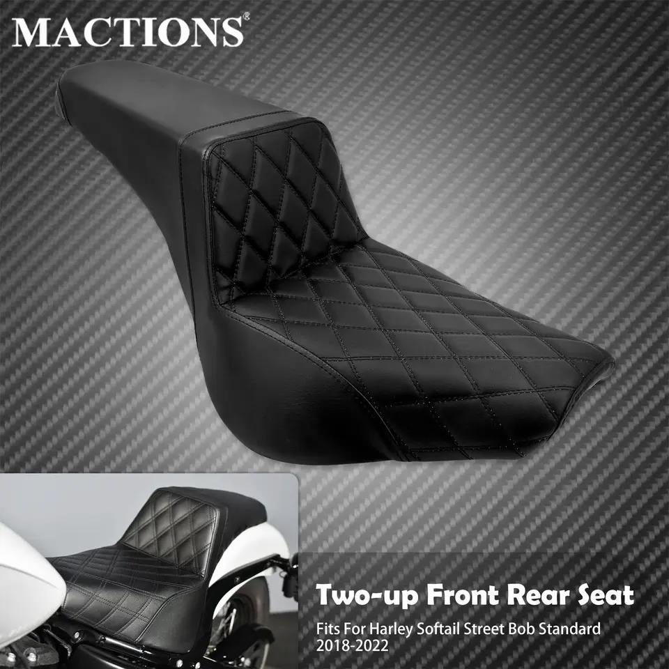 Motorcycle Black Driver & Passenger Two-up Seat For Harley Softail ...