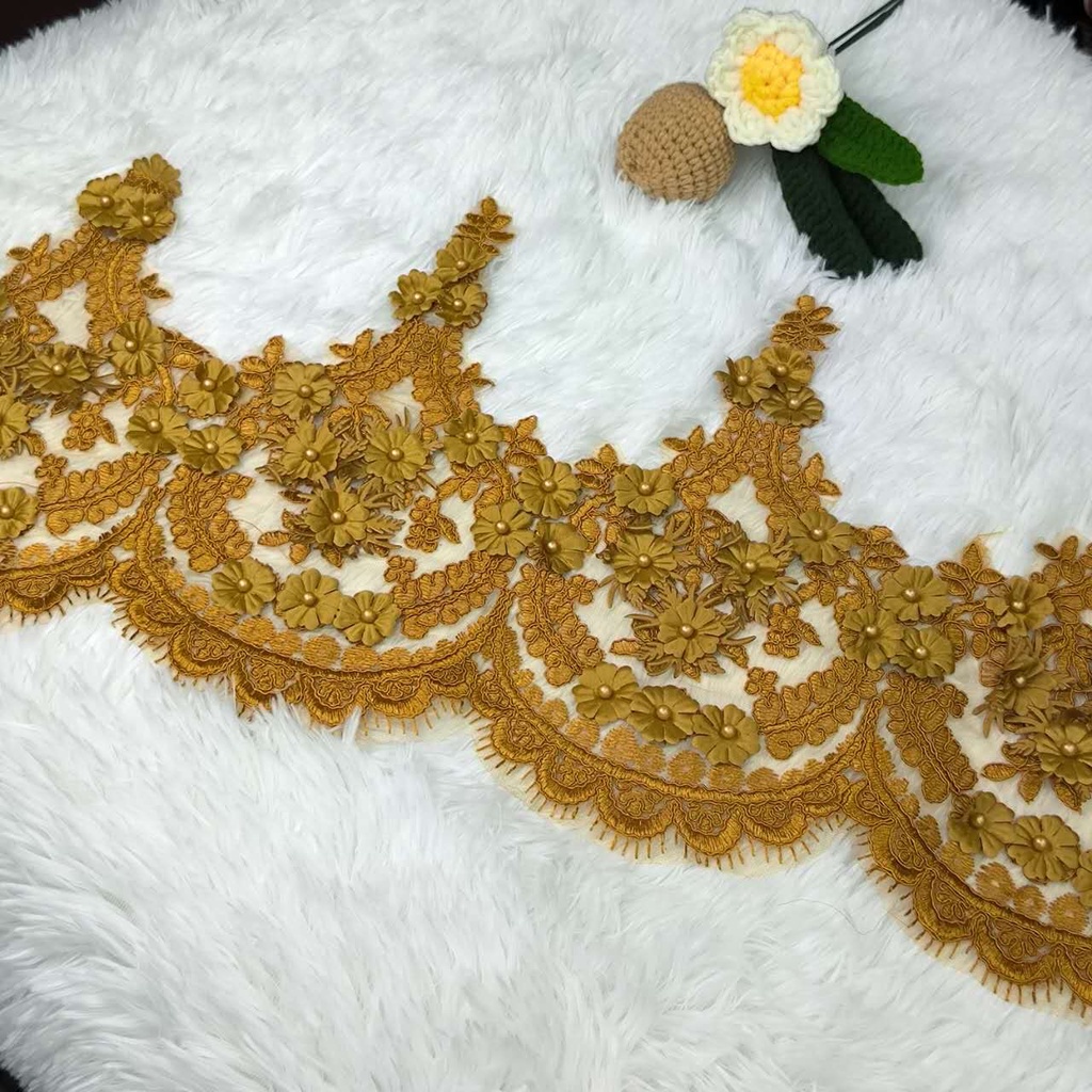 Border Lace/ Renda Bunga 3D/ Lace Meter/ Renda Baju/ Renda Lace/ Flower ...
