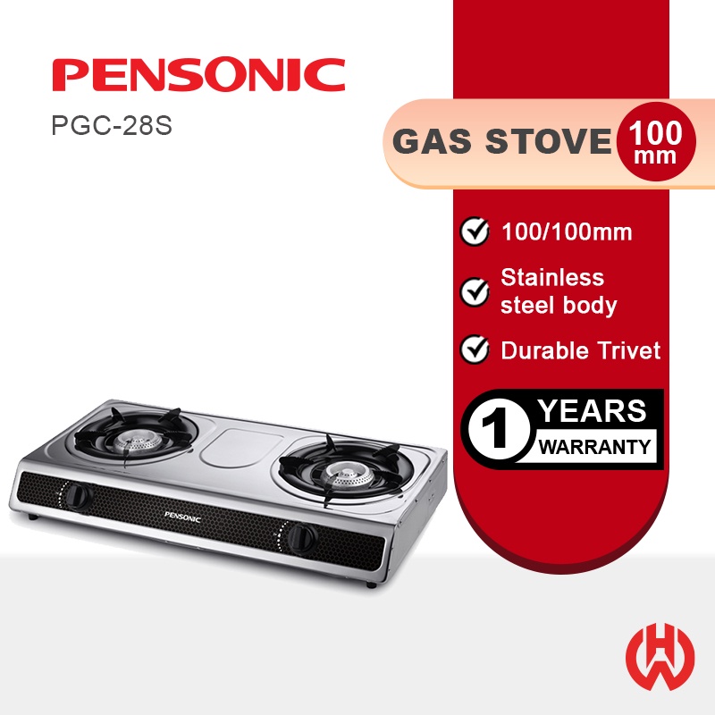 PENSONIC 2 BURNERS STAINLESS STEEL GAS STOVE PGC-28S | Shopee Malaysia