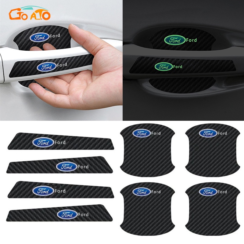 GTIOATO Car Door Handle Protector Universal Carbon Fiber Luminous Auto ...