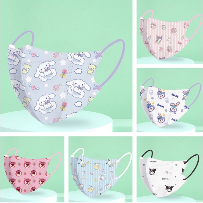 10pcs Sanrio Cute 3D 3ply Disposable Face Mask For Adult Women Men ...