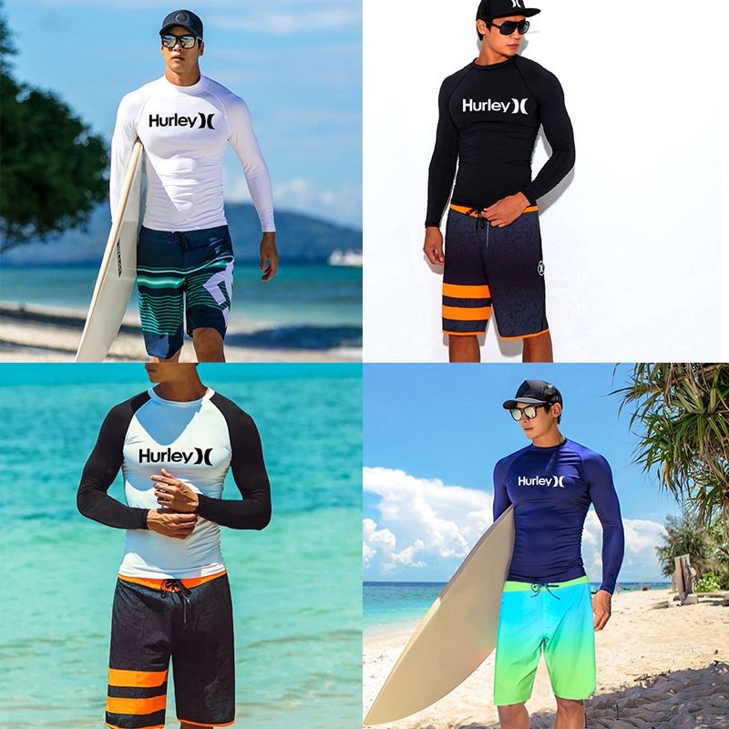 Diving Suit Men's Sunscreen Long-Sleeved Shirt Quick-Drying Swimsuit ...