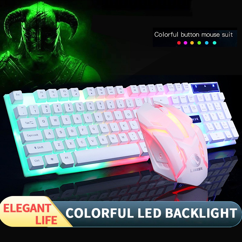 GTX300 Color LED Backlit Ergonomic Mechanical Gaming Keyboard and Mouse ...