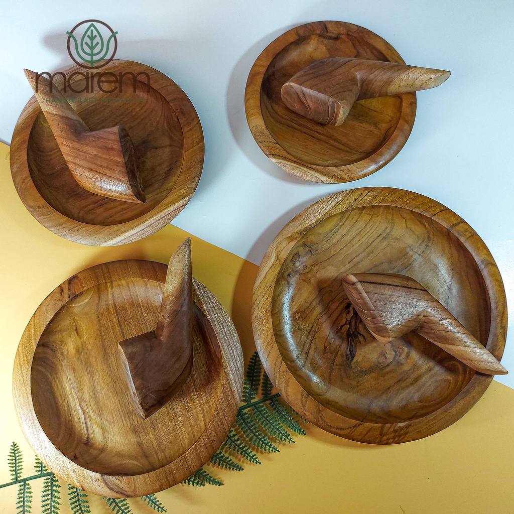 TEAK WOOD COWET MORTAR + BEST MORTAR Mortar and Pestle | Shopee Malaysia