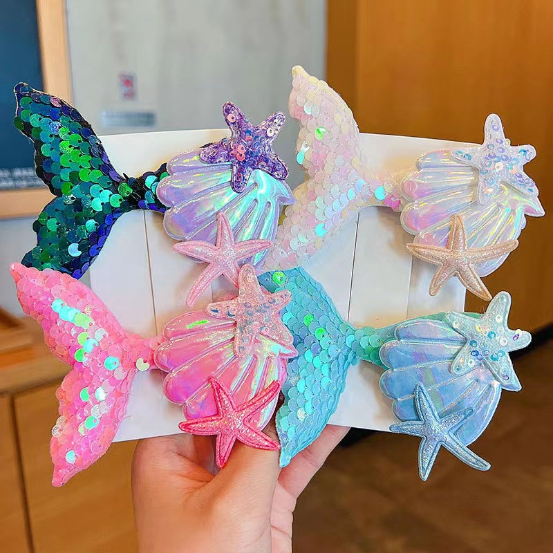 In stock~little girl mermaid tail hairpin girl baby cute cartoon ...
