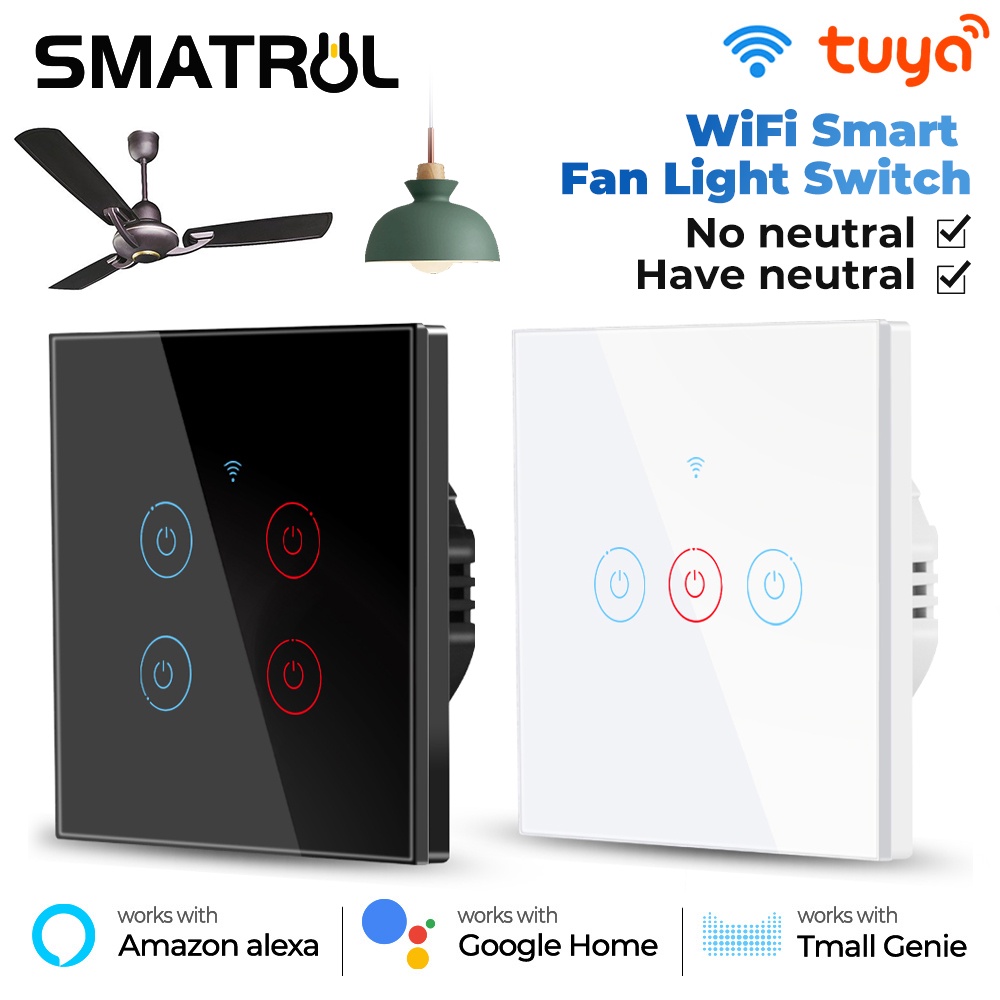 SMATRUL WiFi Smart Fan Light Smart Switch High Sensitivity Tempered ... SMATRUL WiFi Smart Fan Light Smart Switch High Sensitivity Tempered ...