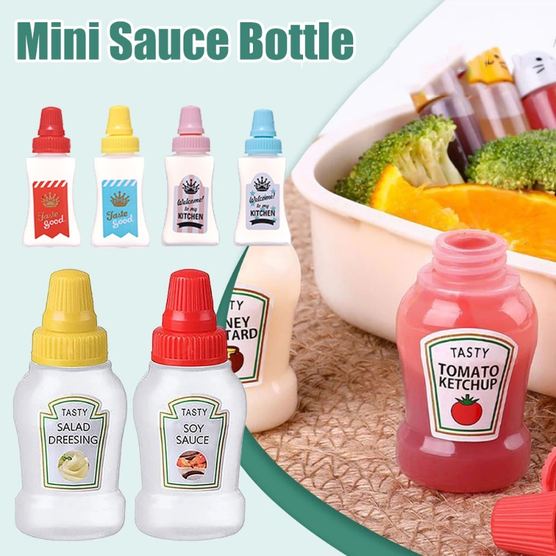 [Featured]2Pcs Mini Tomato Ketchup Bottle Portable Sauce Salad Honey ...