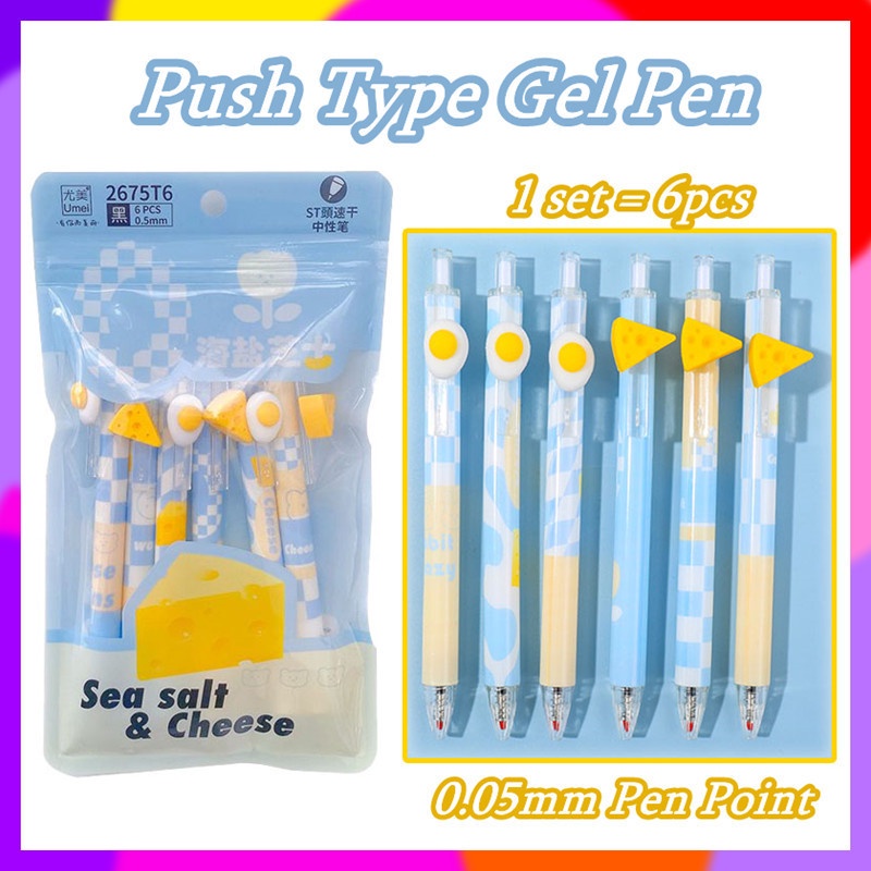 Push Type Gel Pen Set 0.5MM Black Pen Cartoon Ins Signature Pen ...