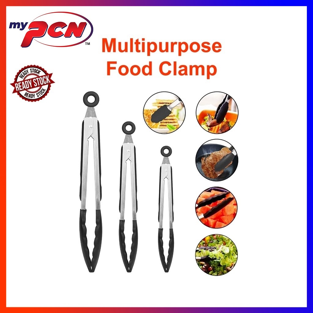 PCN Stainless Steel Non-Slip Silicone Food Tong/ Kitchen Tool Food ...