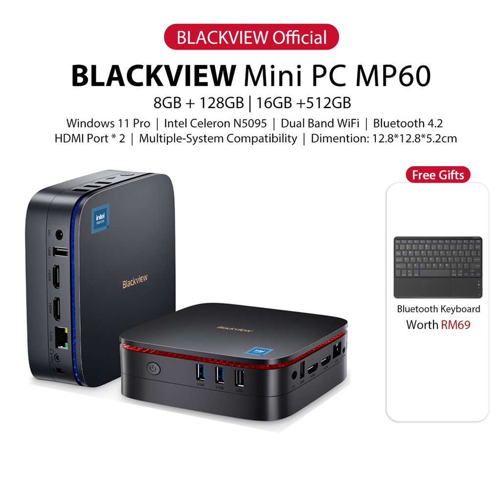 Blackview Mini PC Gaming Computer MP60 (16GB + 512GB) | Shopee Malaysia