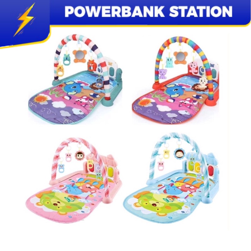 PSB_ Newborn Kids Musical Play Gym Piano Toy Dino Toddler Activity Mat ...