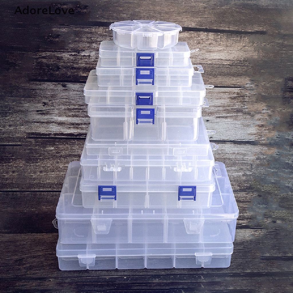 ADL Plastic Storage Jewelry Box Compartment Adjustable Container for ...