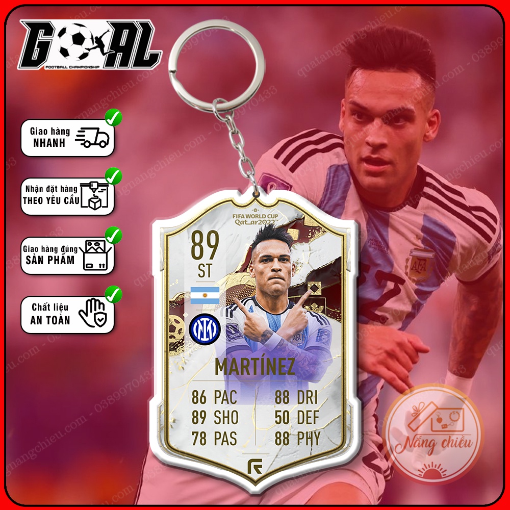 Legendary football Icon card - Lautaro Martinez player keychain - Inter ...