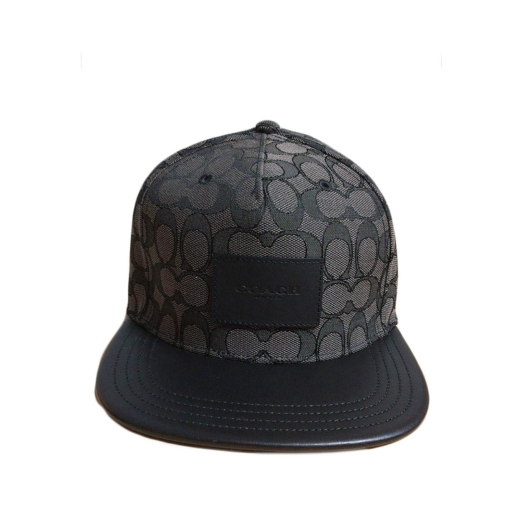 Coach Mens Signature Flat Brim Hat - Black | Shopee Malaysia