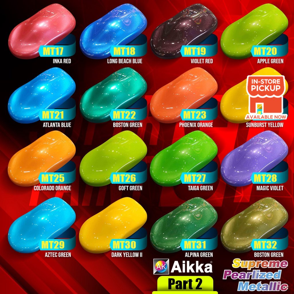 Aikka Supreme Pearlized Metallic (Part 2) MT17-MT32 Paint Car ...