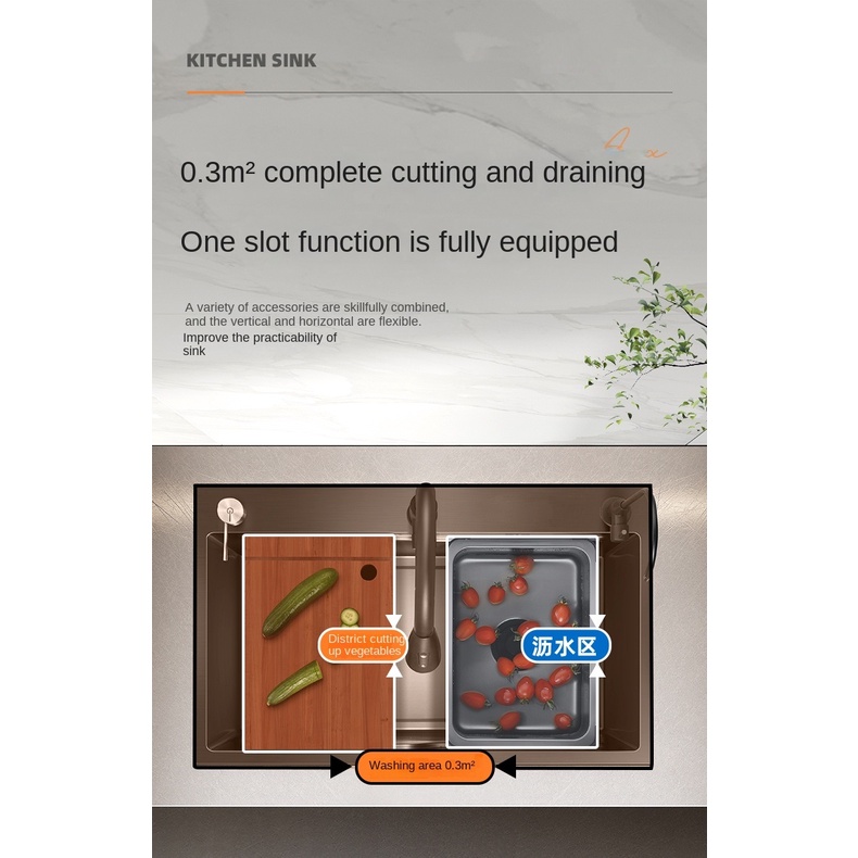 [NEW] 7545 Premium Nano Sink Z Step Sink Stainless Steel Sinki Dapur ...