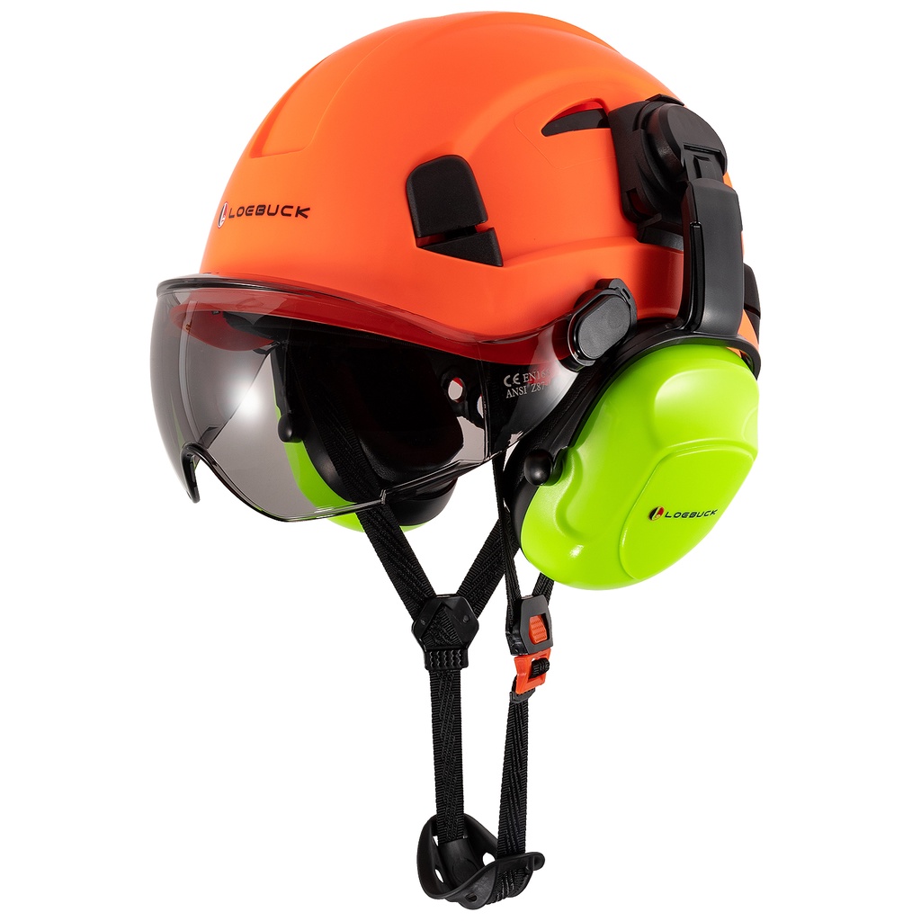 LOEBUCK American style construction work safety helmet with goggles and ...