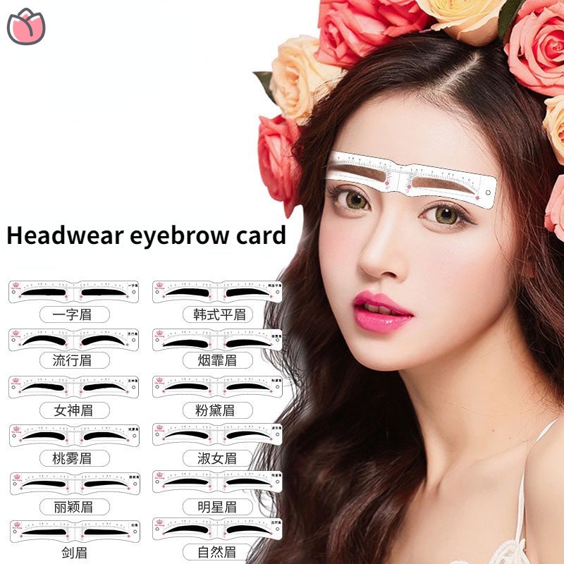 12Pcs Eyebrow Stencil Set Quick Thrush Makeup Tool Eyebrow Shaping Card ...